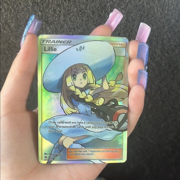 Pokemon | Other | Pokemon Lillie Trainer Card With Blue And Yellow ...
